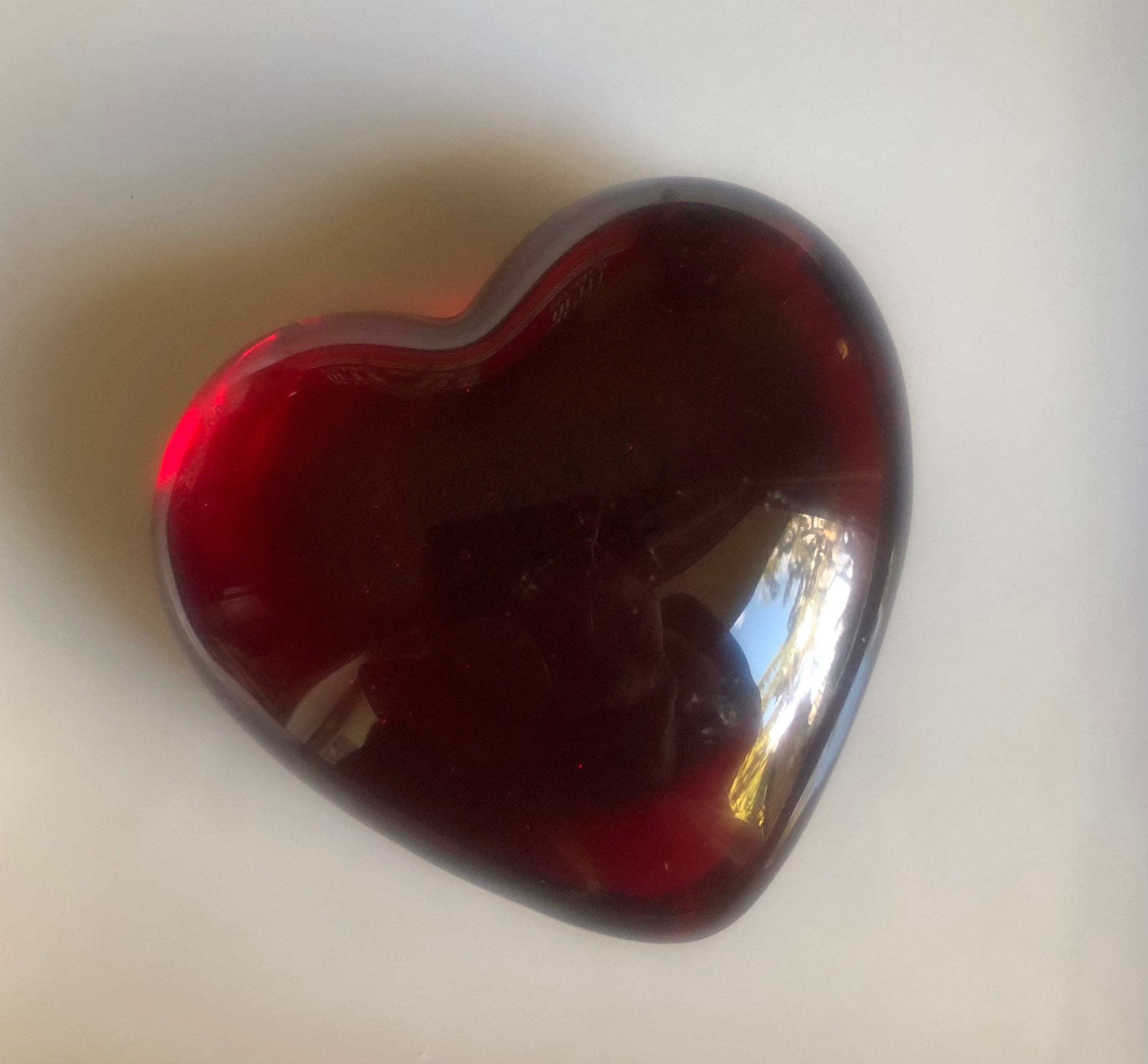 Crystal Murano Glass Red Heart - Etsy