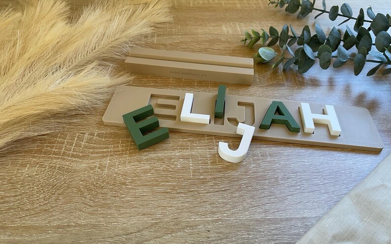 Personalised 3D Printed Name Puzzle, Custom Kids Room Decor, Nursery ...
