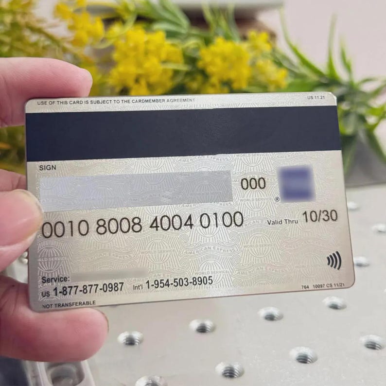 Custom Platinum AMEX Art Card - Personalized Name & Number - Laser ...