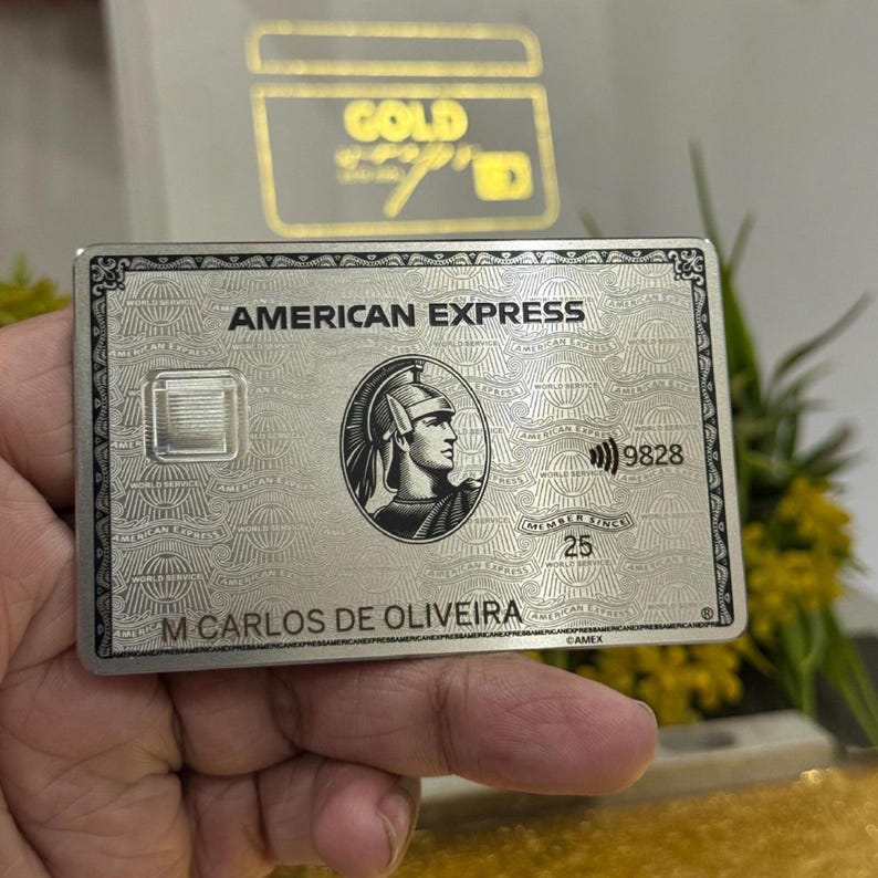 Custom Metal AMEX Platinum Card - Personalized Name & Number - Silver ...