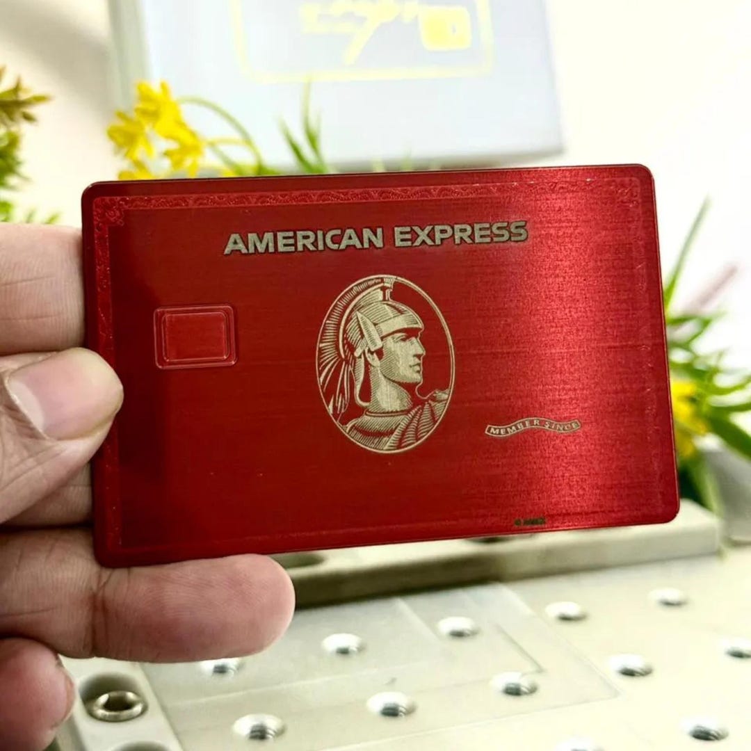 AMEX Plum Card - Custom Metal Card - Personalized Name & Number - Laser ...