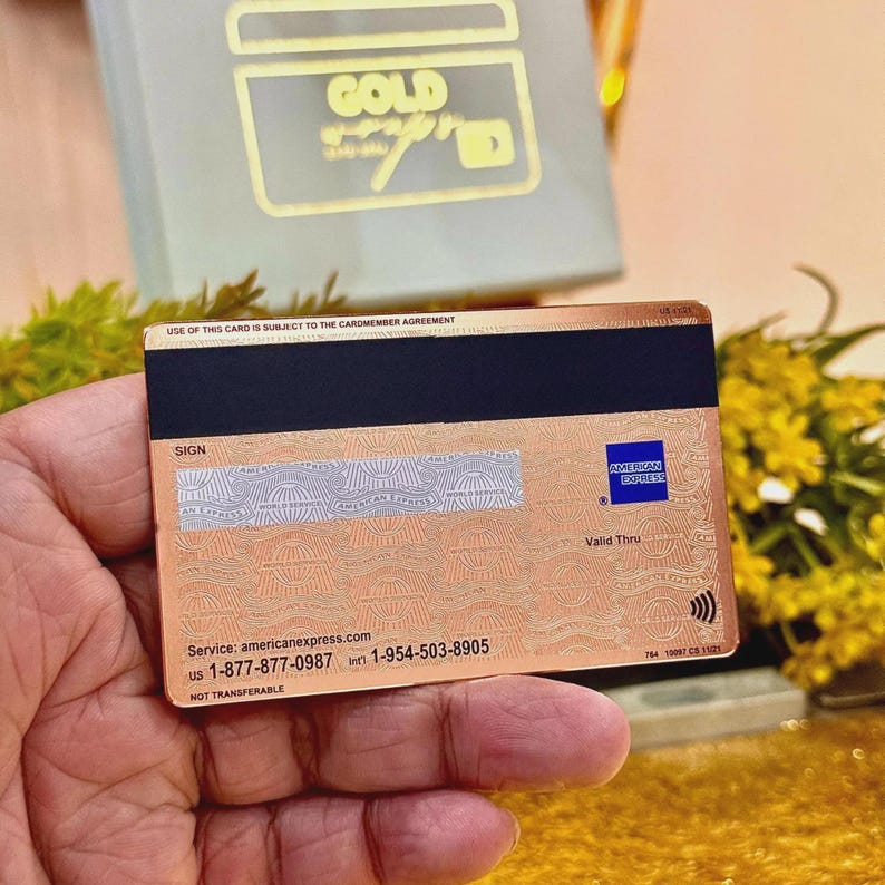 Custom AMEX Rose Gold Card - Personalized Name & Number - Laser ...