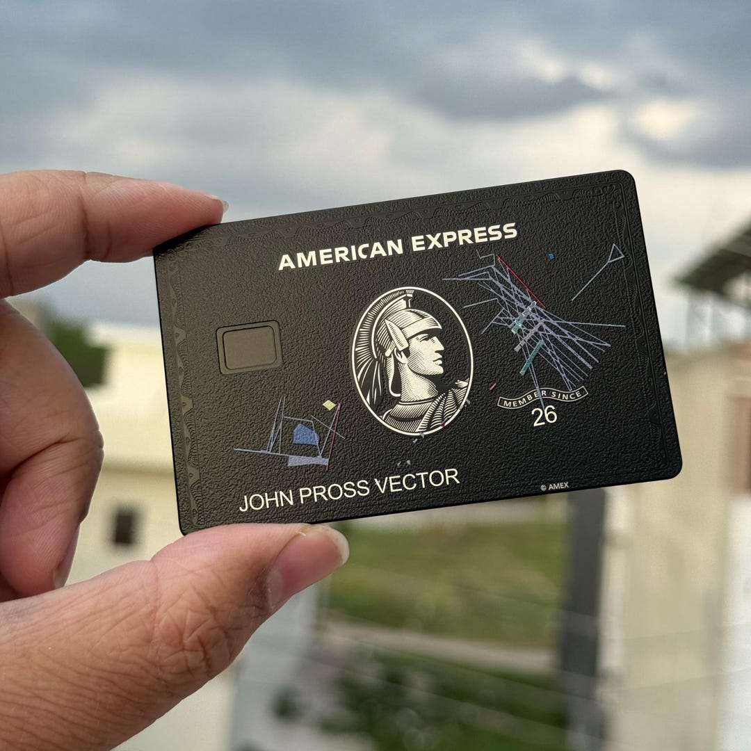 Custom AMEX Black Art Card - Personalized Name & Number - Laser ...