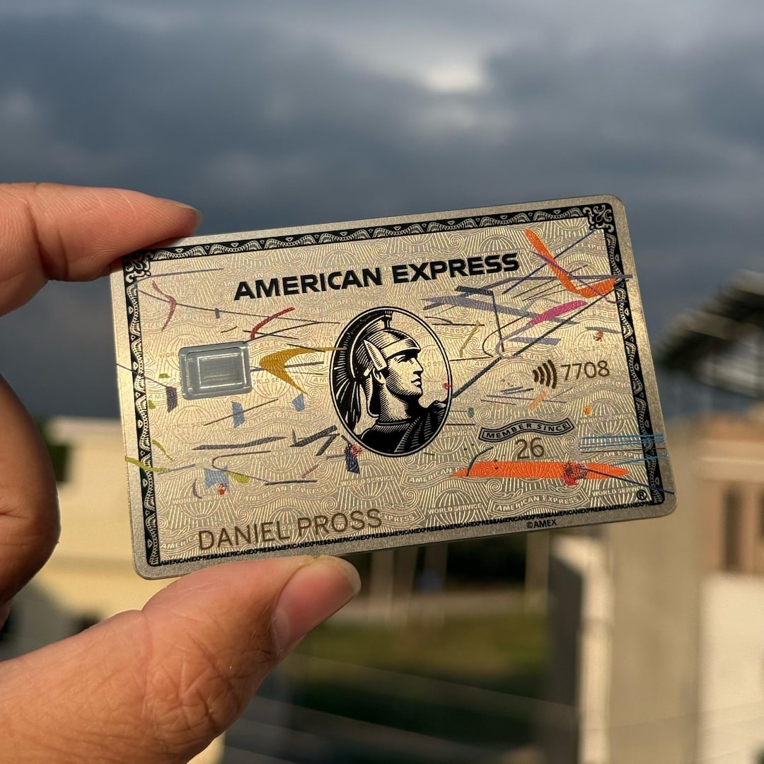Custom Silver AMEX Art Card - Personalized Name & Number - Laser ...