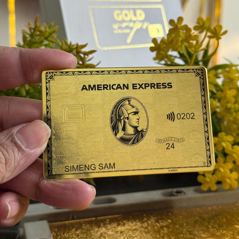 Custom AMEX 24k Gold Card - Personalized Name & Number - Laser Engraved ...