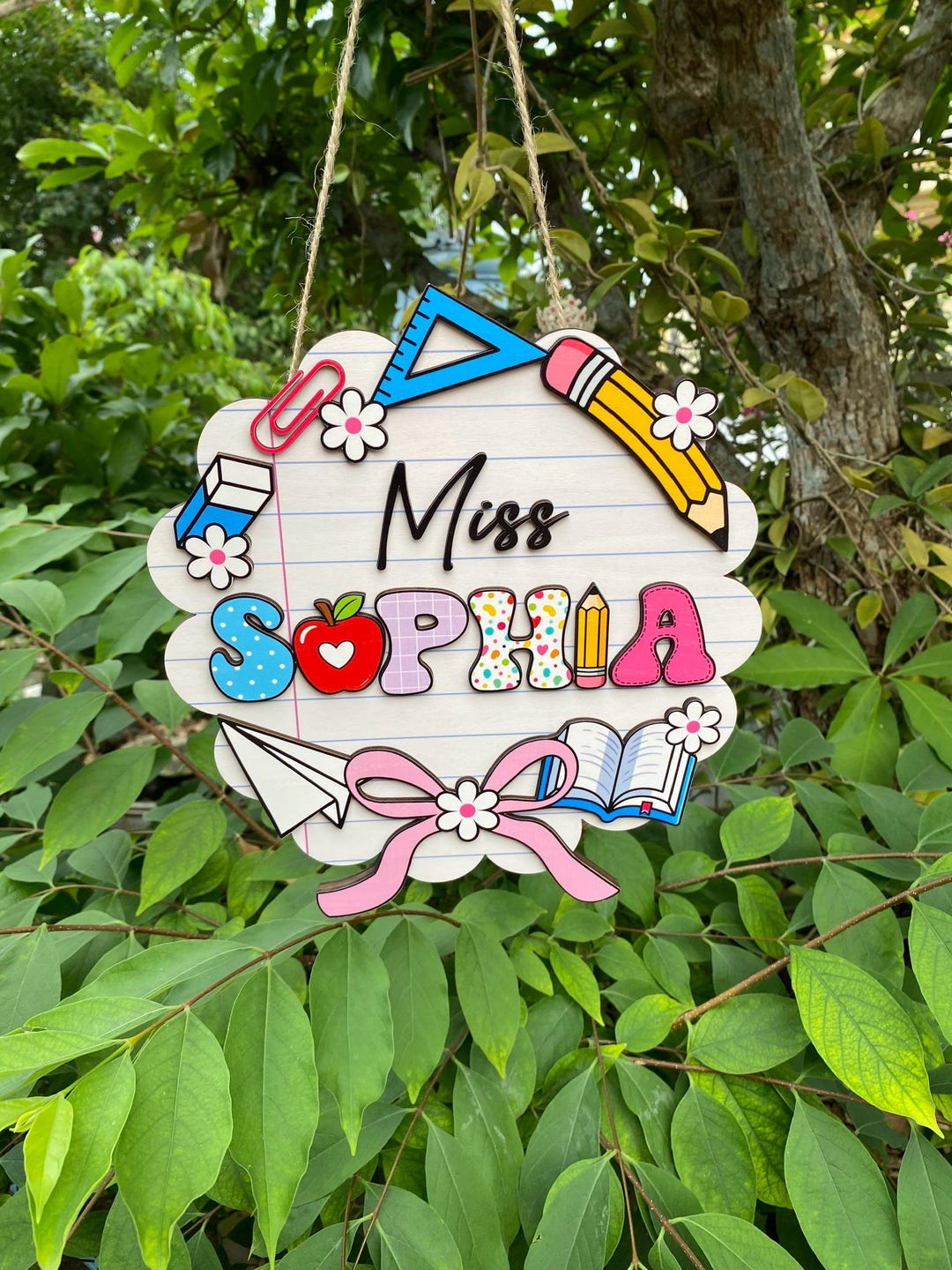 Custom 3D Wood Teacher Name Sign: Classroom Decor, Personalized Teacher ...