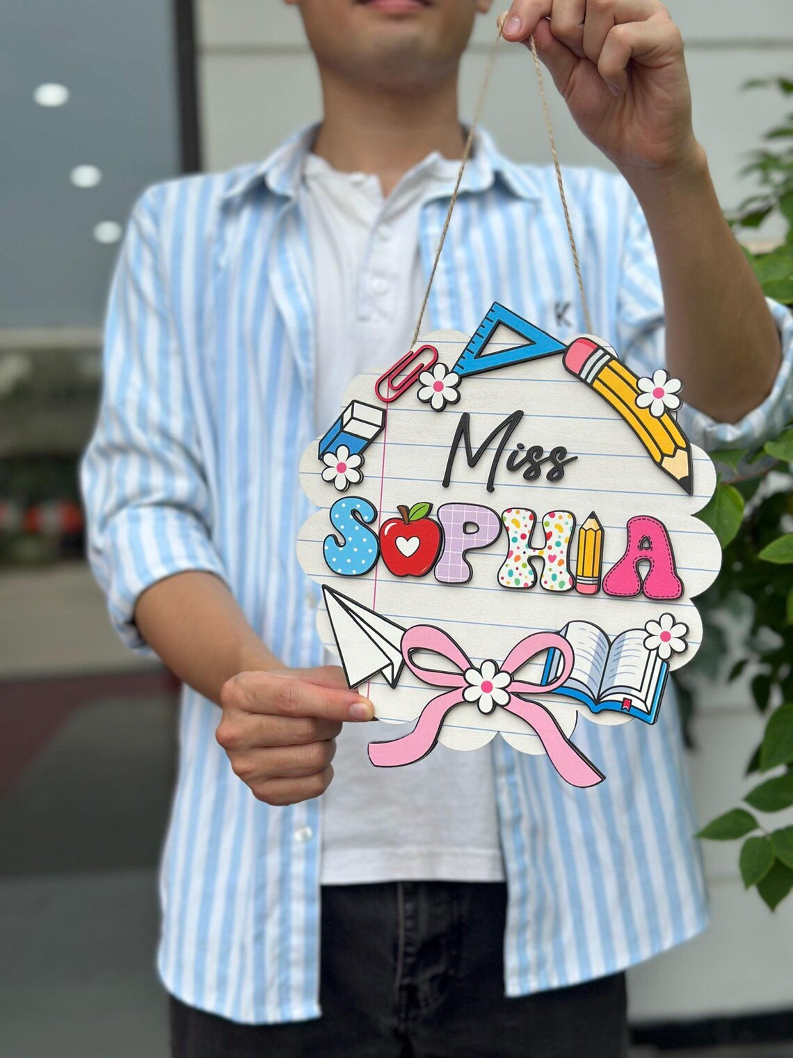 Custom 3D Wood Teacher Name Sign: Classroom Decor, Personalized Teacher ...