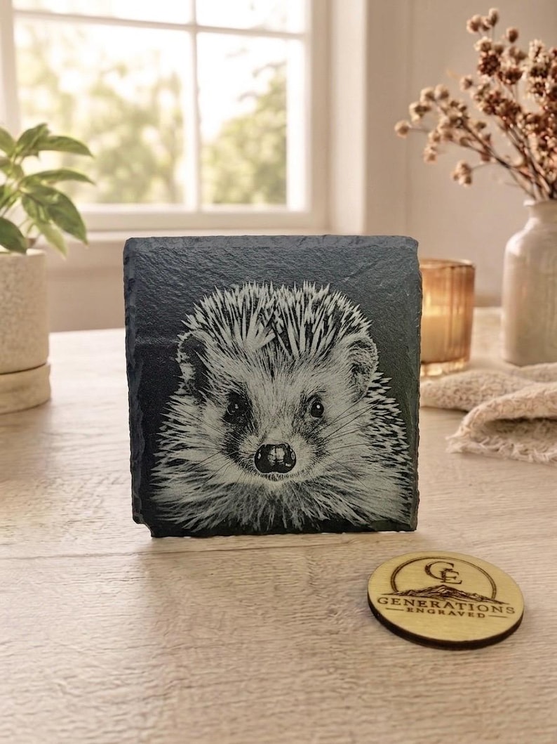 Engraved Wildlife Slate Coasters | Rustic Woodland Animal Drink ...