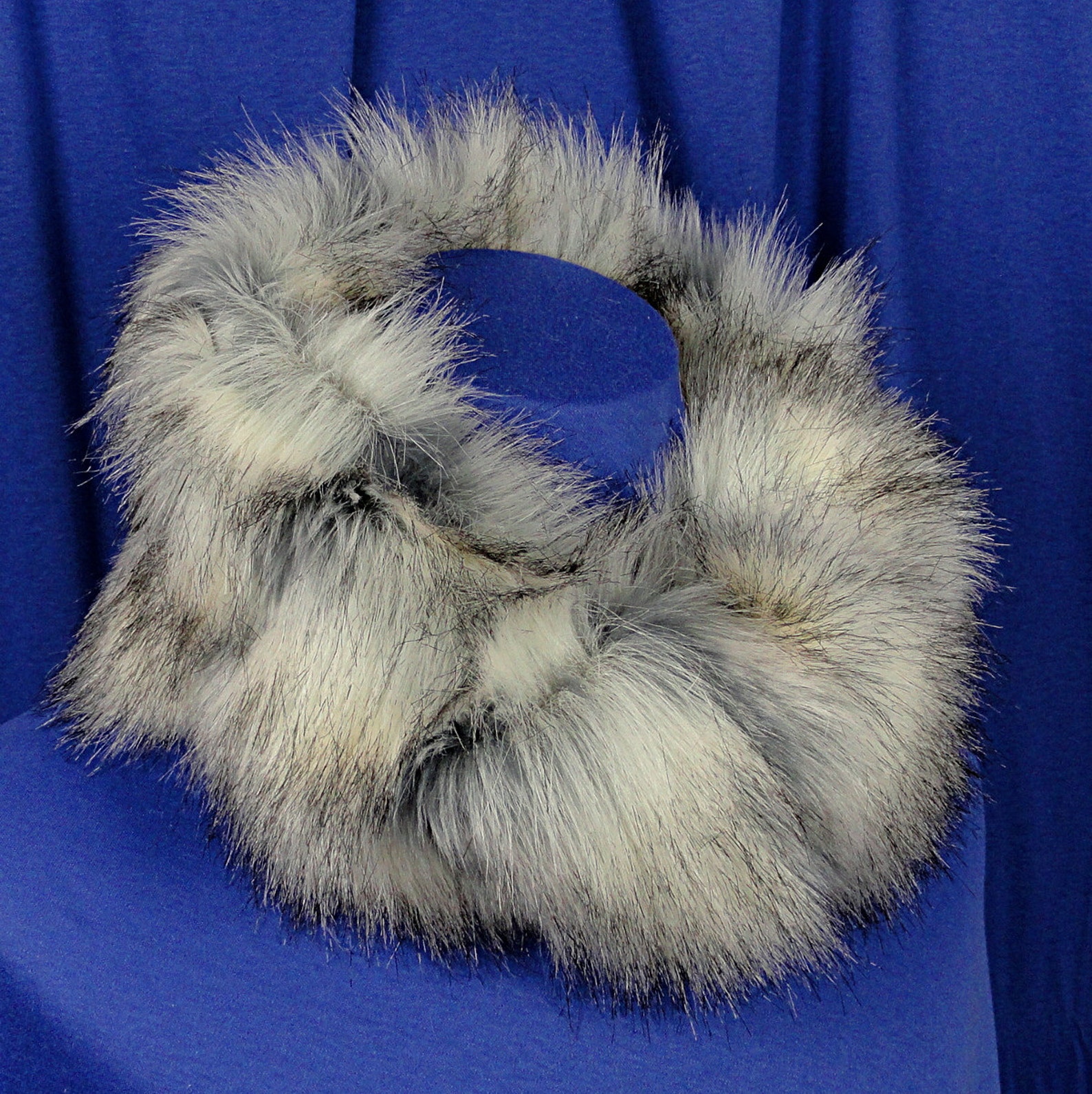 Faux Fur Scarf - Cream, Gray Faux Fur Cowl - Short Faux Fur Infinity ...