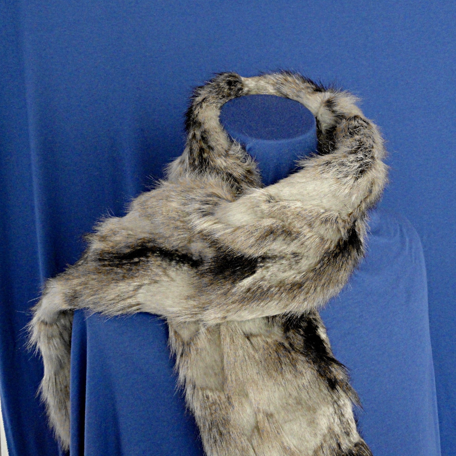 Long Faux Fur Scarf Textured Silver Fox Faux Fur Scarf - Etsy