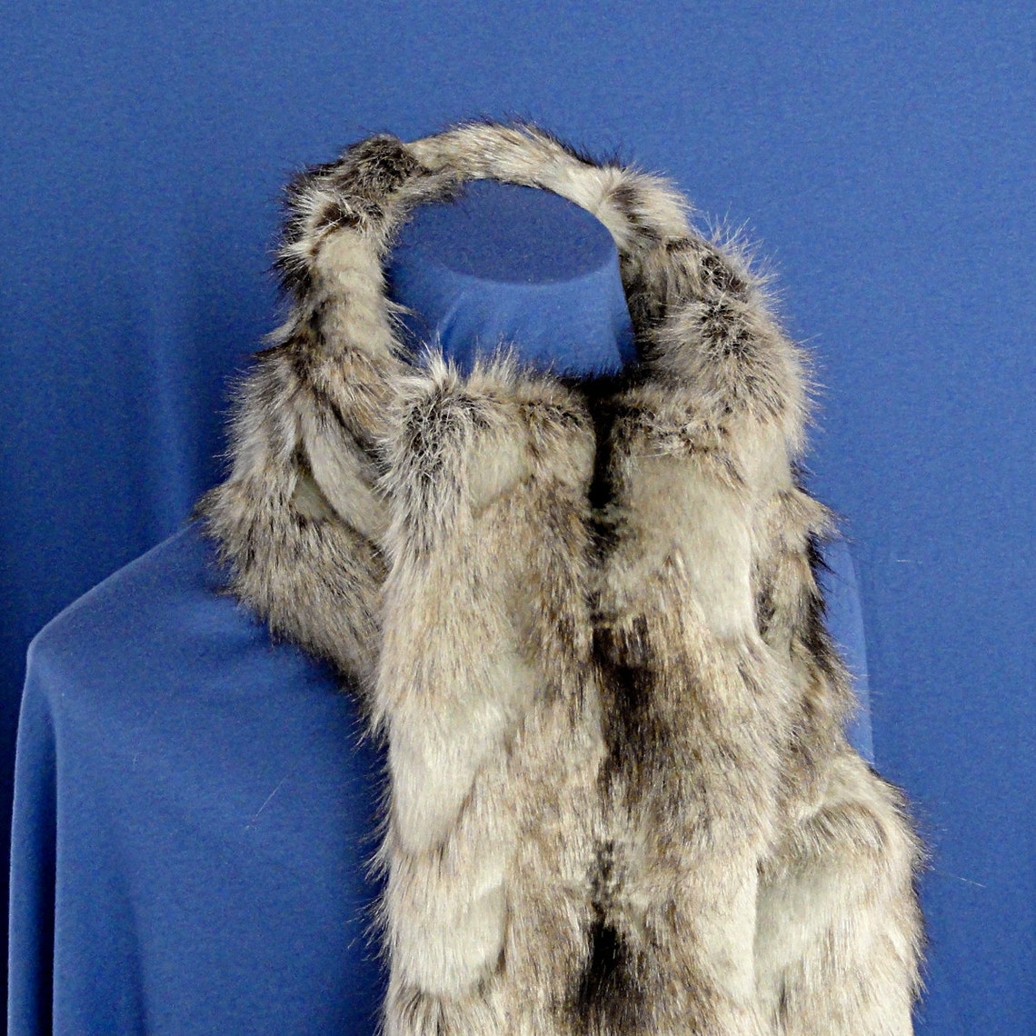 Long Faux Fur Scarf Textured Silver Fox Faux Fur Scarf - Etsy