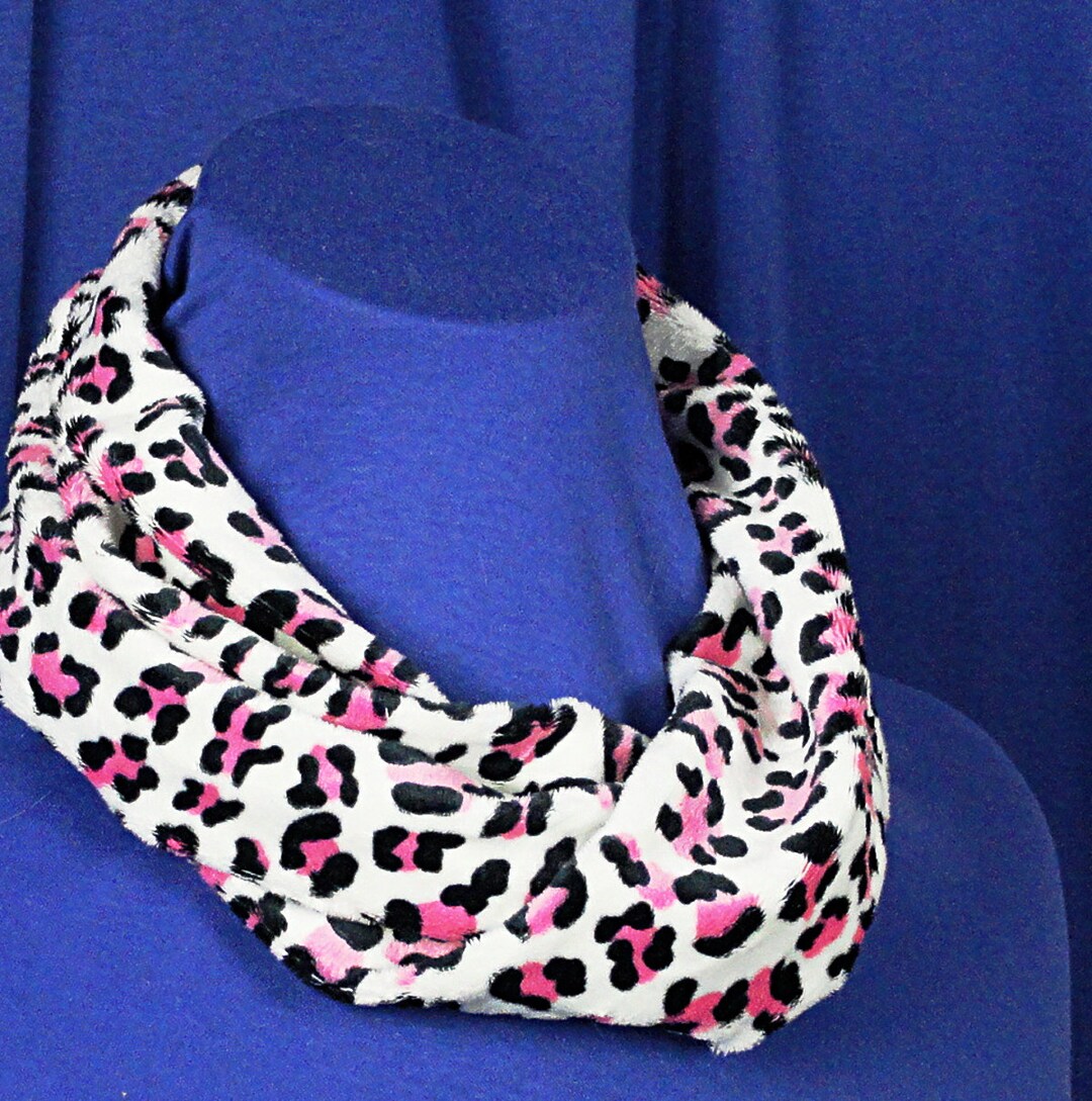 Pink Cheetah Faux Fur Scarf - Pink Cheetah Infinity Scarf - Animal ...