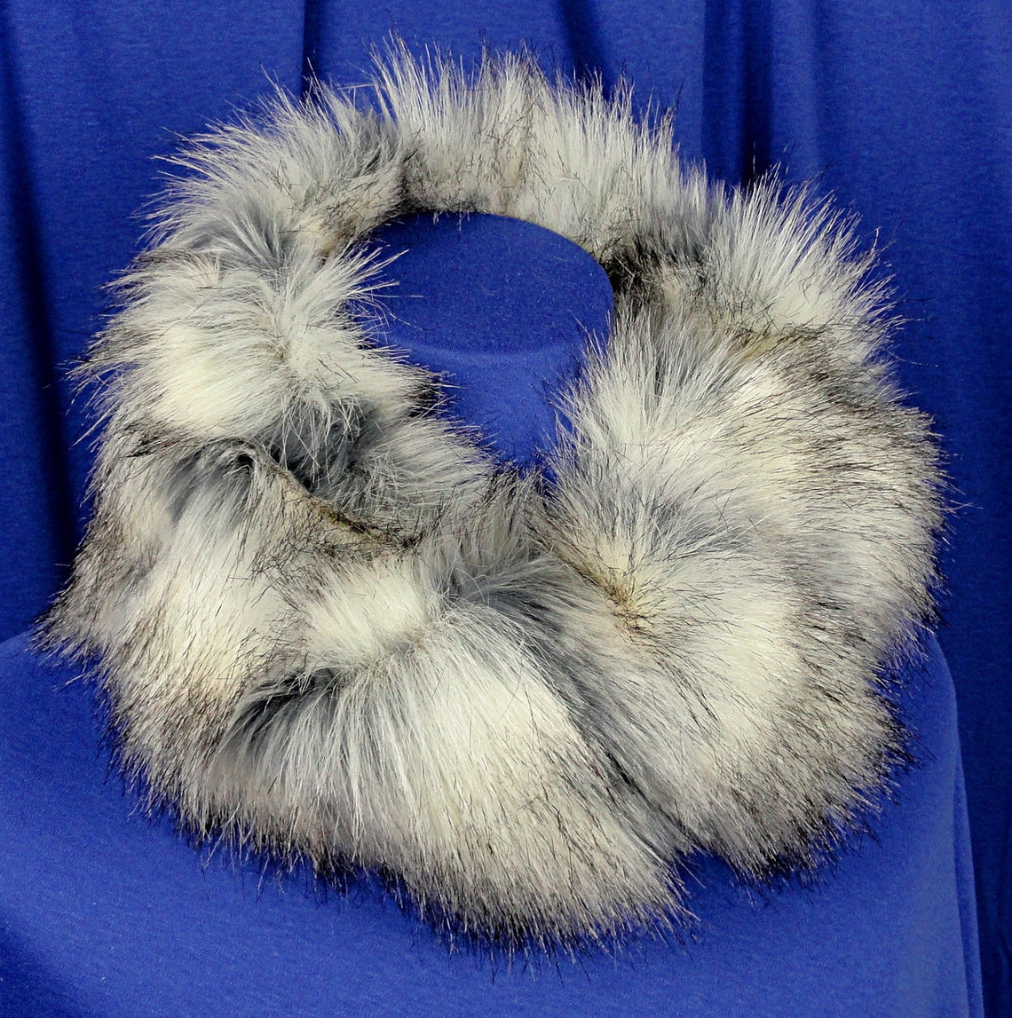 Faux Fur Scarf - Cream, Gray Faux Fur Cowl - Short Faux Fur Infinity ...