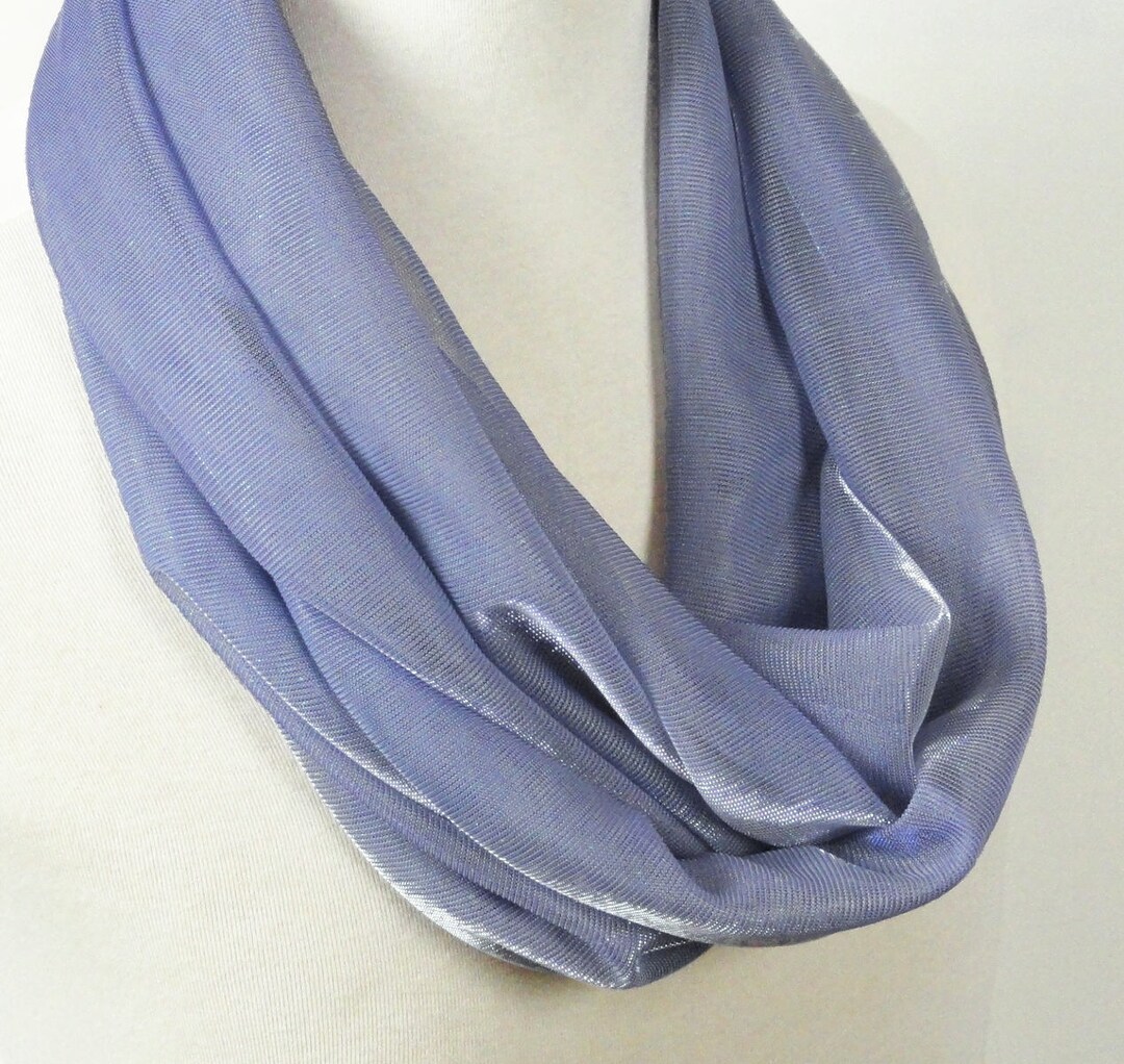 Silver Blue Infinity Scarf - Sparkle Infinity Scarf - Silver Blue ...