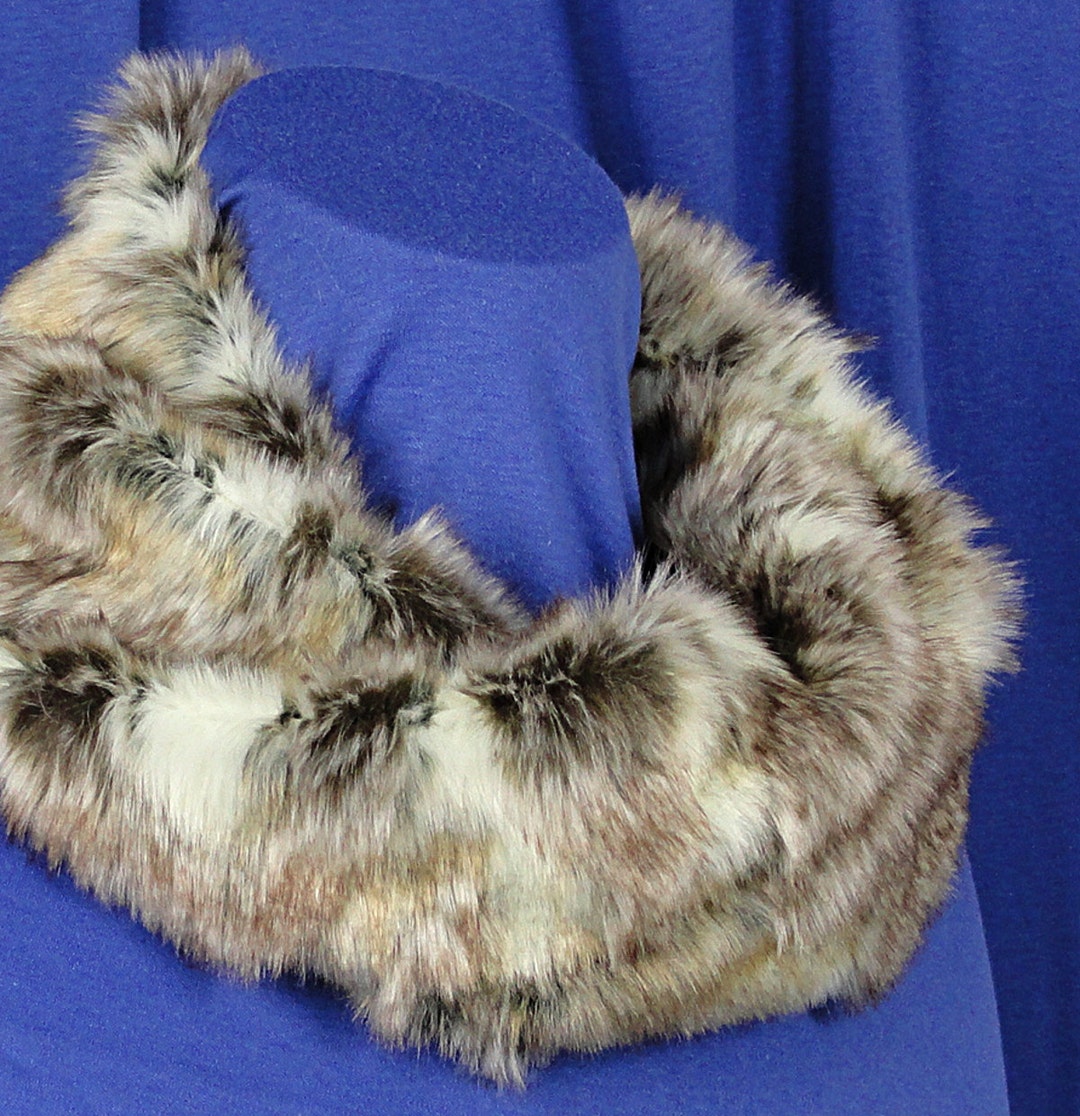 Faux Fur Cowl Faux Fur Infinity Scarf Textured Wild Rabbit Faux Fur ...