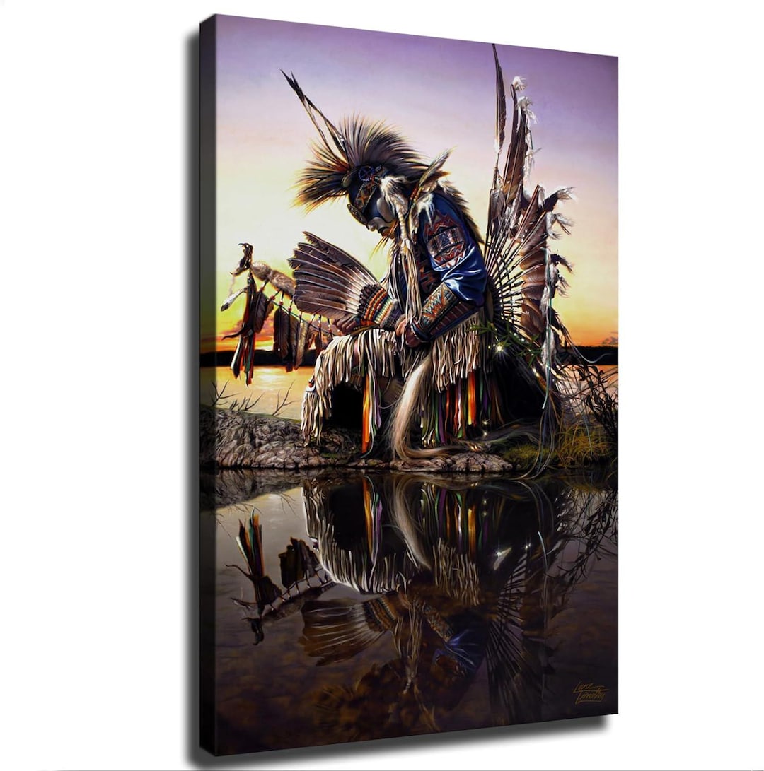 Native American Tribe Feather Poster Canvas Print Painting Picture Wall ...