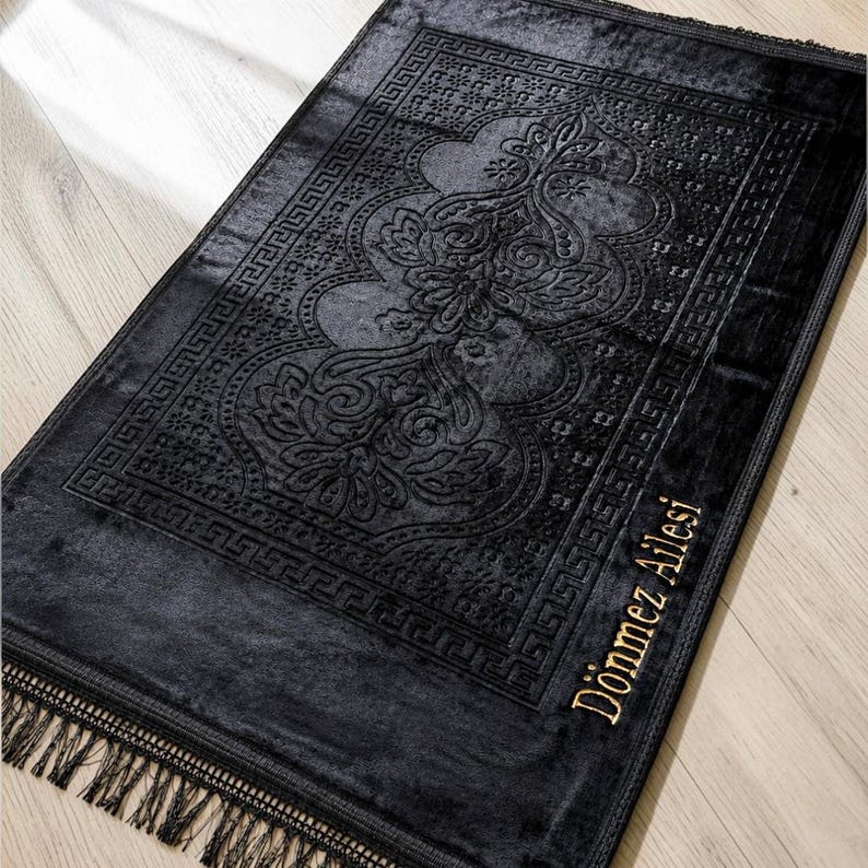 Personalized Plush Lux Prayer Mat Set Custom Prayer Rug Islam Gift ...