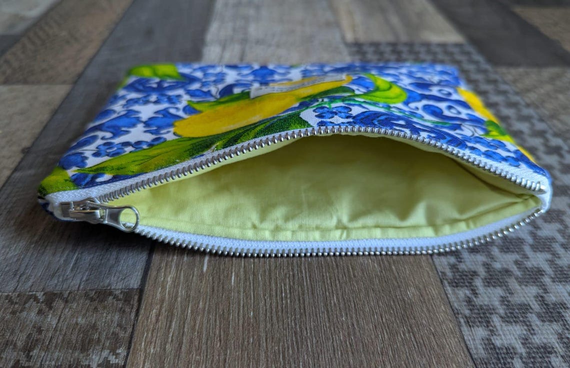 Flat Padded Pouch - Sicilian Lemons - Etsy