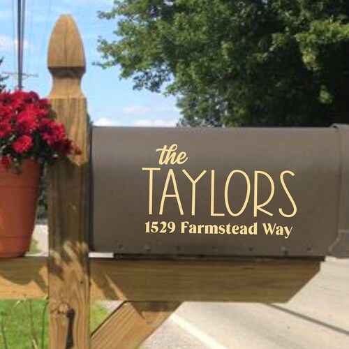 Custom Mailbox Decal Mailbox Name and Address Decal Mailbox - Etsy