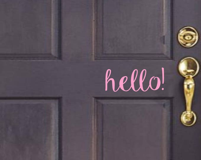 Hello Front Door Decal Door Sticker Hello Door Decal Teen - Etsy