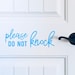 Please Do Not Knock Door Decal, Do Not Knock Door Decals, Door Sticker ...