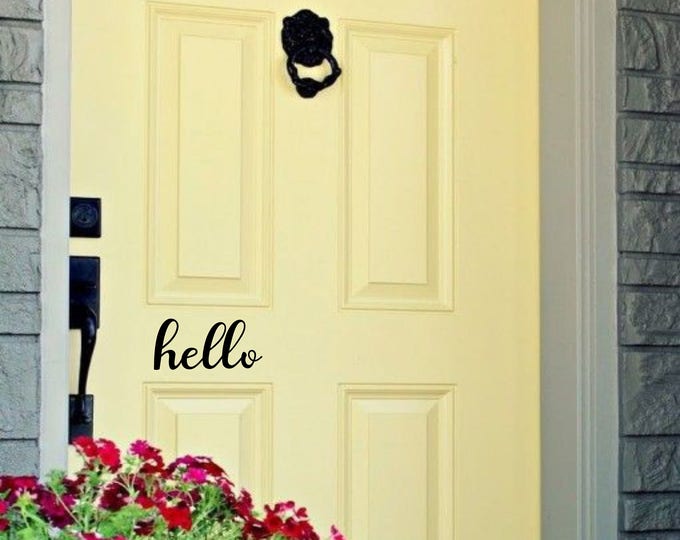Hello Front Door Decal Door Sticker Hello Door Decal Teen - Etsy