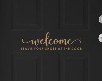 Welcome Door Decal Modern Door Decal Door Sticker Vinyl - Etsy