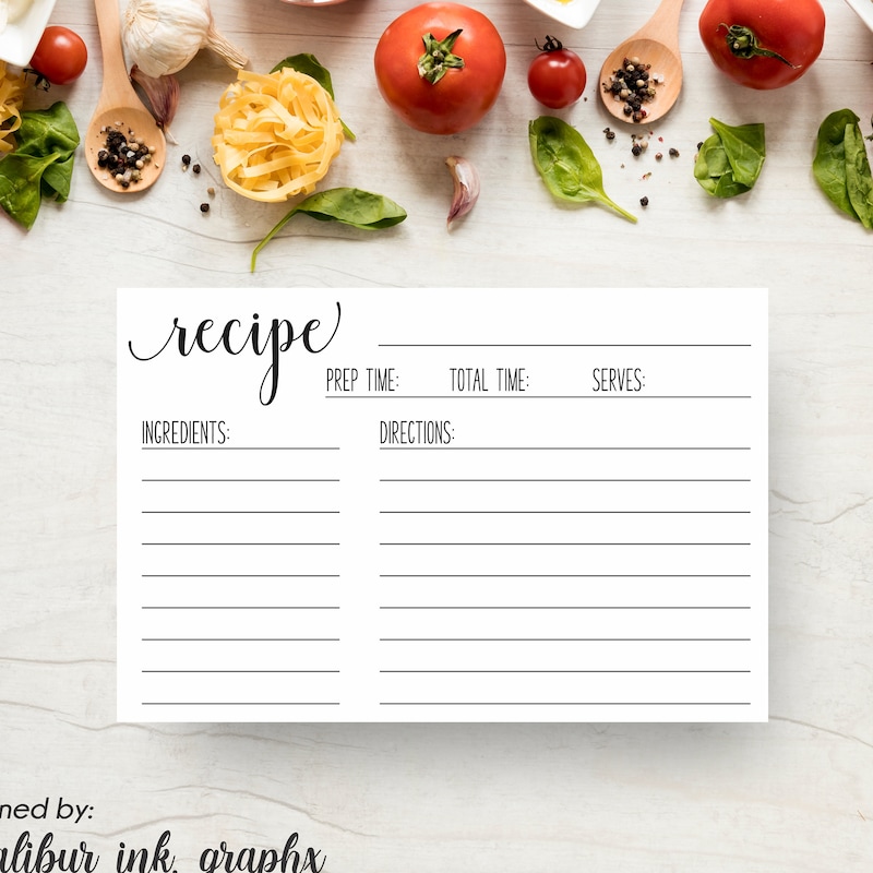 3 X 5 Recipe Cards - Etsy