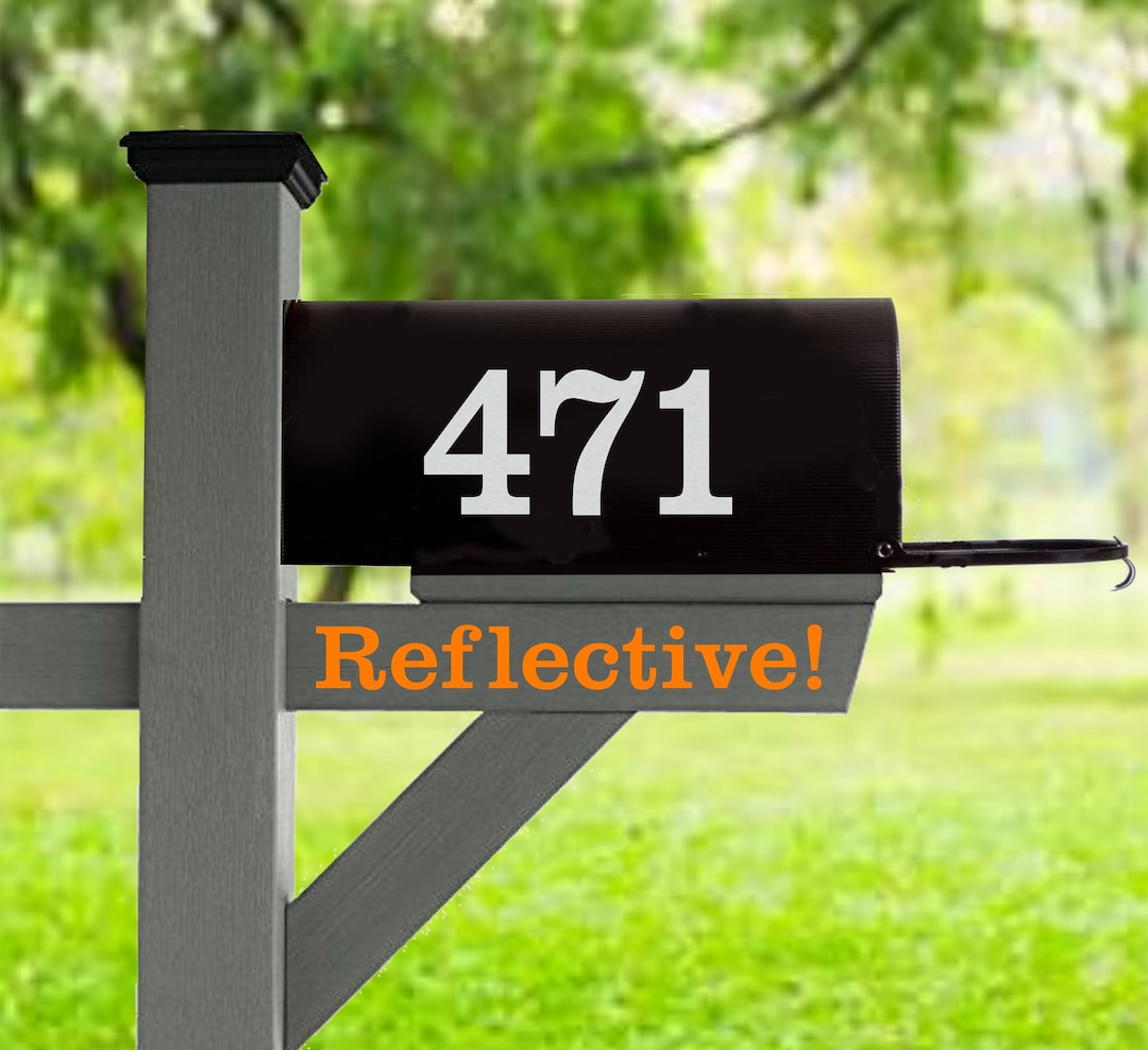 Reflective Mailbox Numbers, Reflective Mailbox Decals, Reflective ...