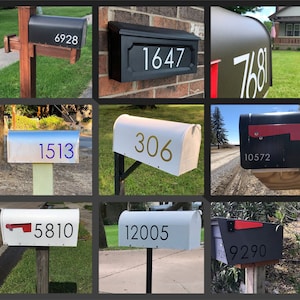 Custom Mailbox Numbers, Modern Mailbox Decals, Large Mailbox Stickers ...
