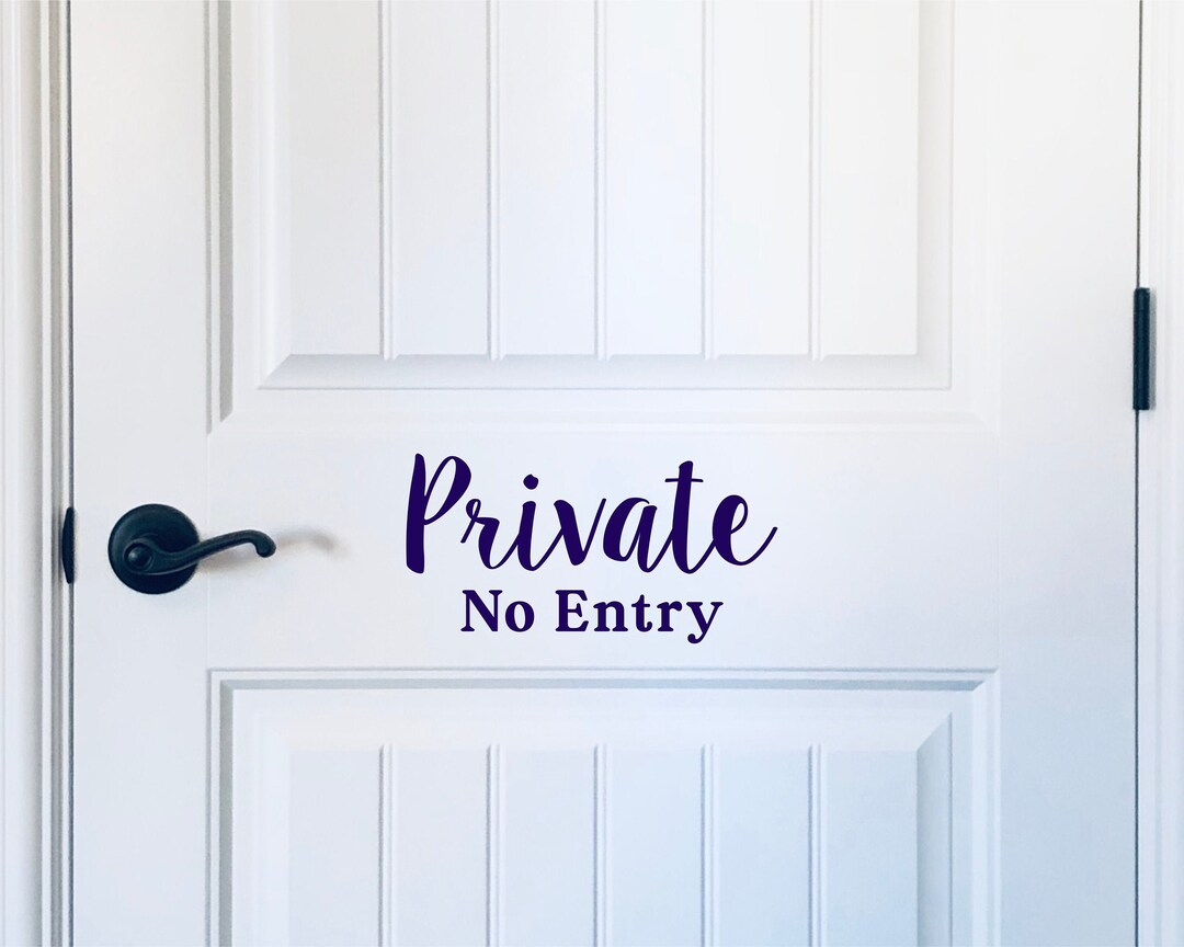 Private, No Entry Door Decal, Private No Entry Decal, Private Door ...