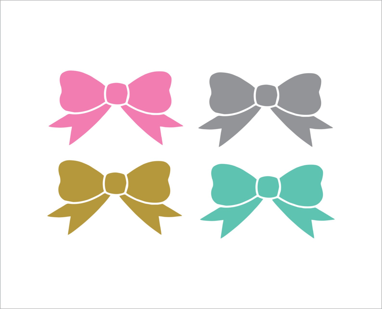 1 Bow Decal Cute Bow Sticker Hairbow Decal Hairbow - Etsy