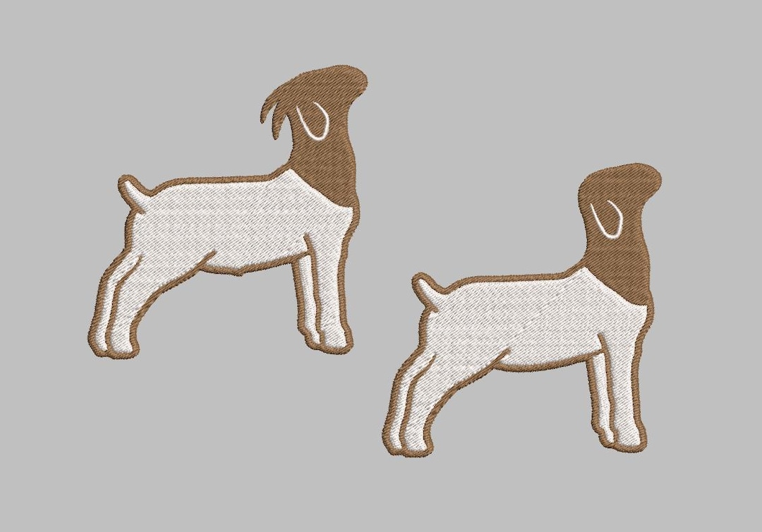 DST, PES, and XXX Files | Two-color Goat Embroidery File With Fill ...