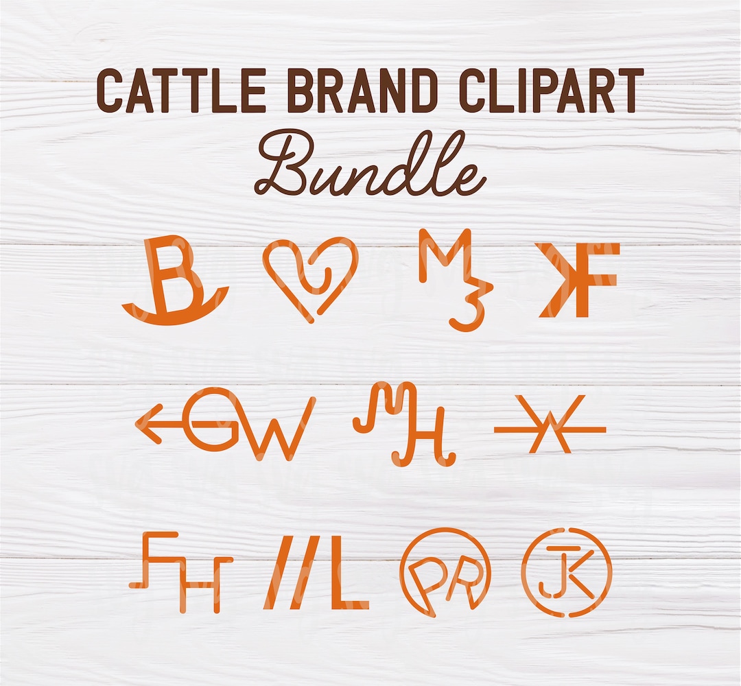 SVG & PDF File | Cattle Brand Clipart Set, Cattle Brand Symbols Pdf ...