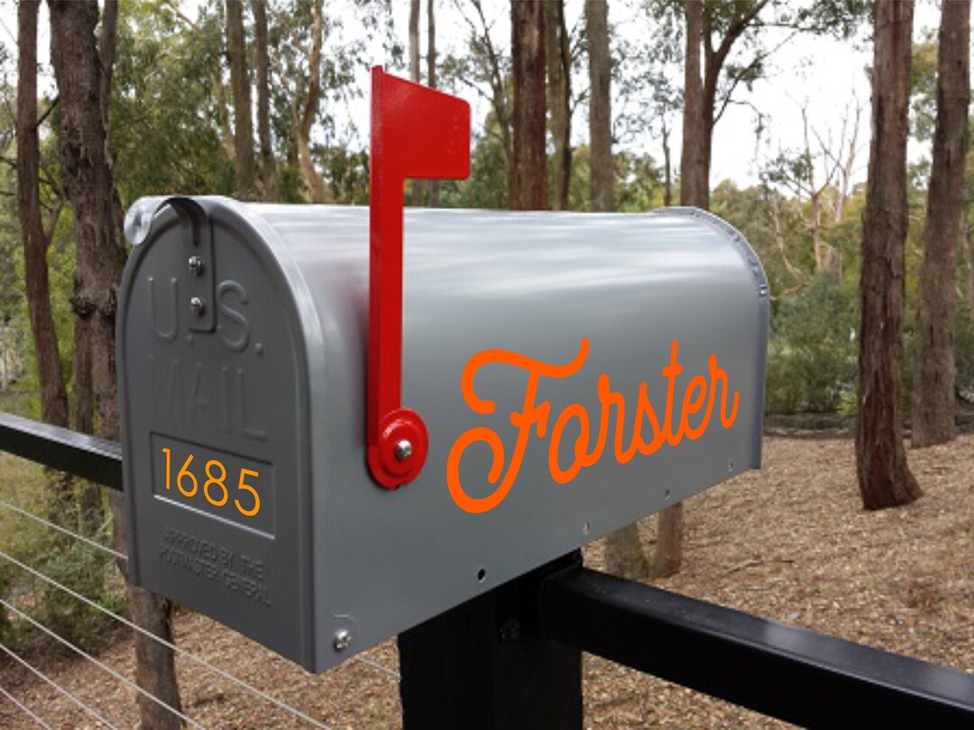 1 Custom Mailbox Decal, Script Mailbox Decal, Address Decal, Mailbox ...