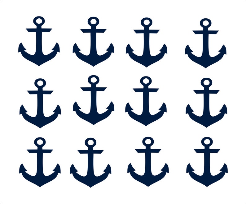 1 24 Anchor Decals Anchor Stickers Nautical Wedding Favors | Etsy