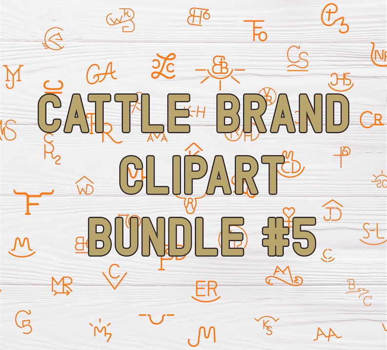 SVG EPS PNG & Pdf File Large Cattle Brand Clipart Set the - Etsy