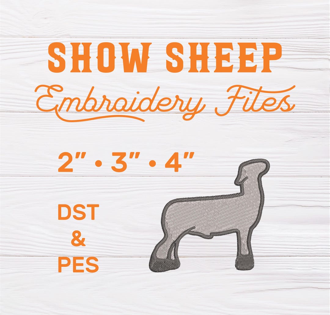 DST & PES Files | Sheep Embroidery File With Fill Stitches, Show Sheep ...