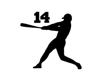 Baseball Player Batting Vinyl Decal Sticker - Etsy