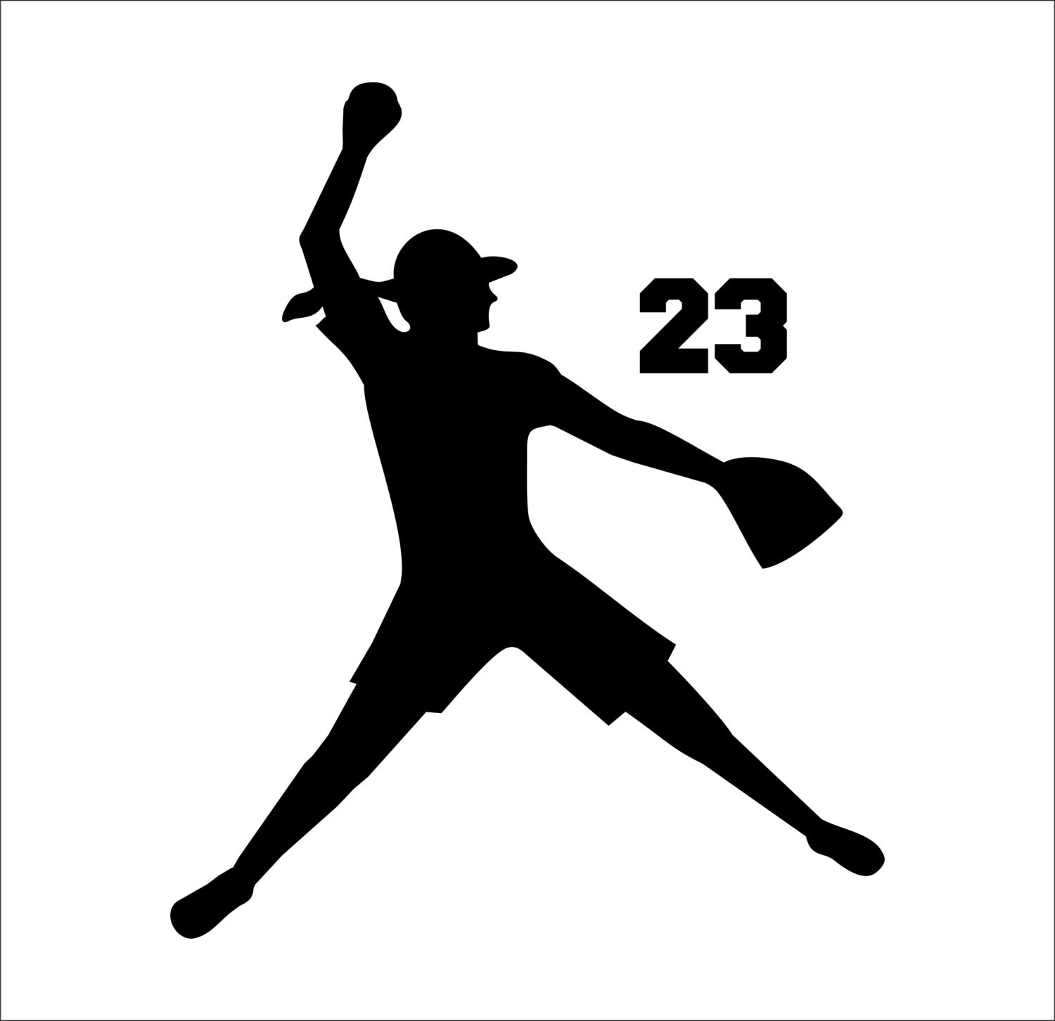 Custom Softball Decal, Personalized Softball Decal, Pitcher Silhouette ...