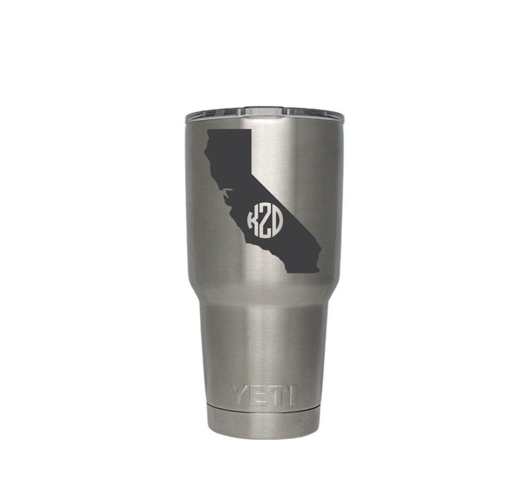 California Monogram Decal, Tumbler Decal California, State Decal ...