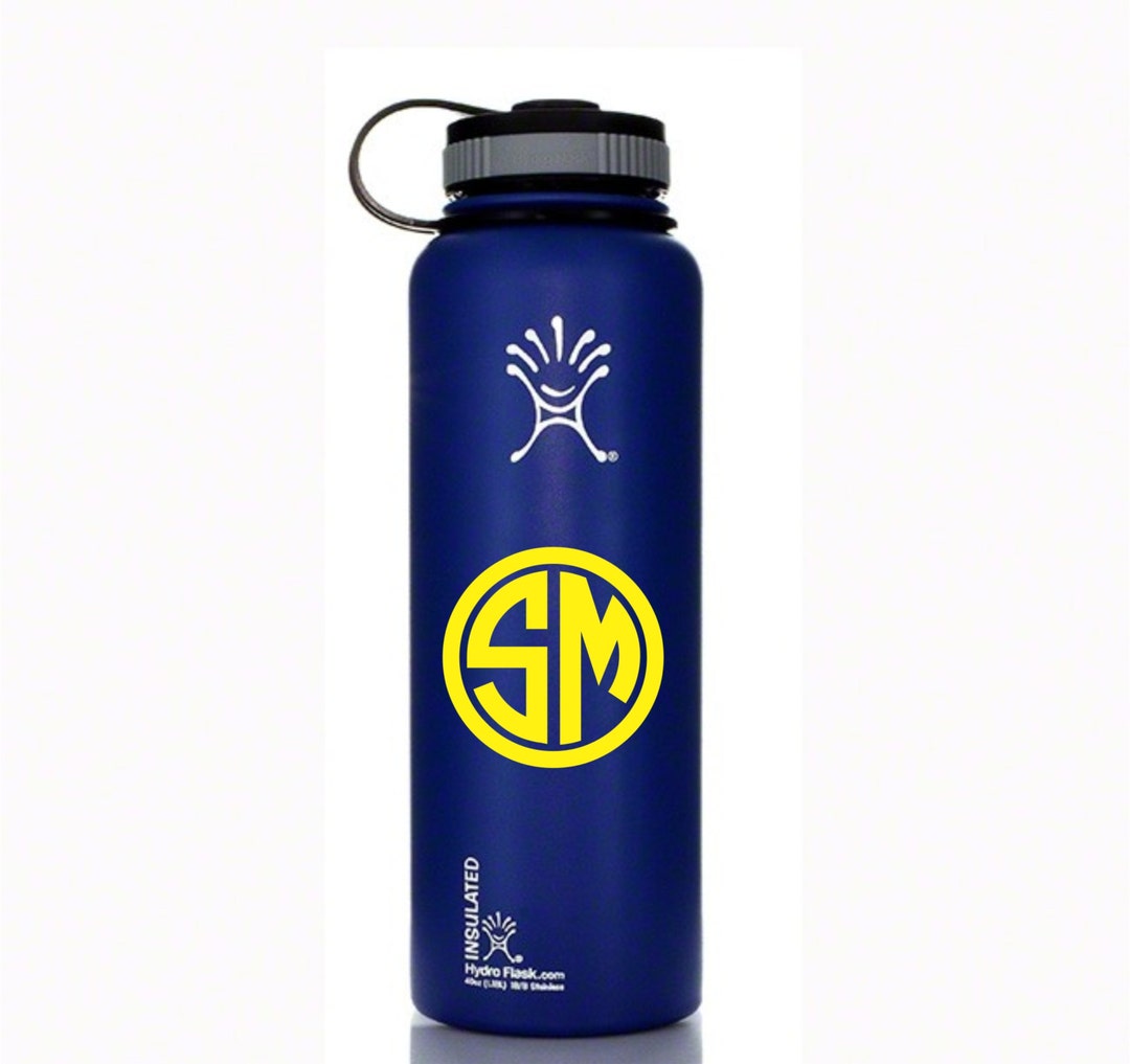Flask Monogram Decal Tumbler Monogram Decal Water Bottle - Etsy