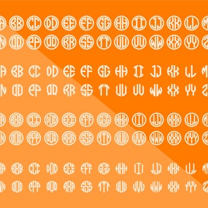 Two Letter Circle Monogram, Monograms, Monogram Decal, Monogram Sticker ...