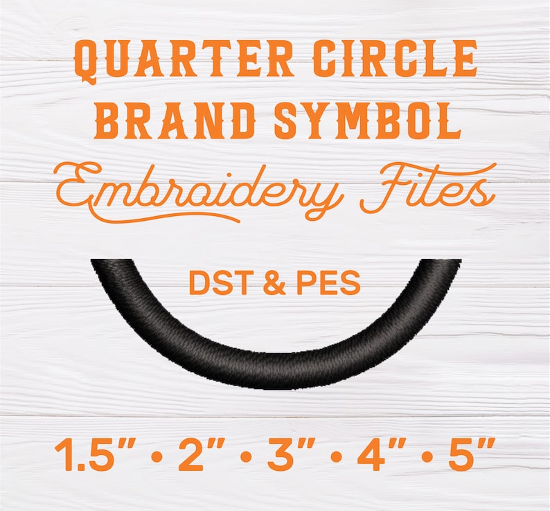 DST & PES Files | Rocking Brand Symbol Embroidery Files, Quarter Circle ...