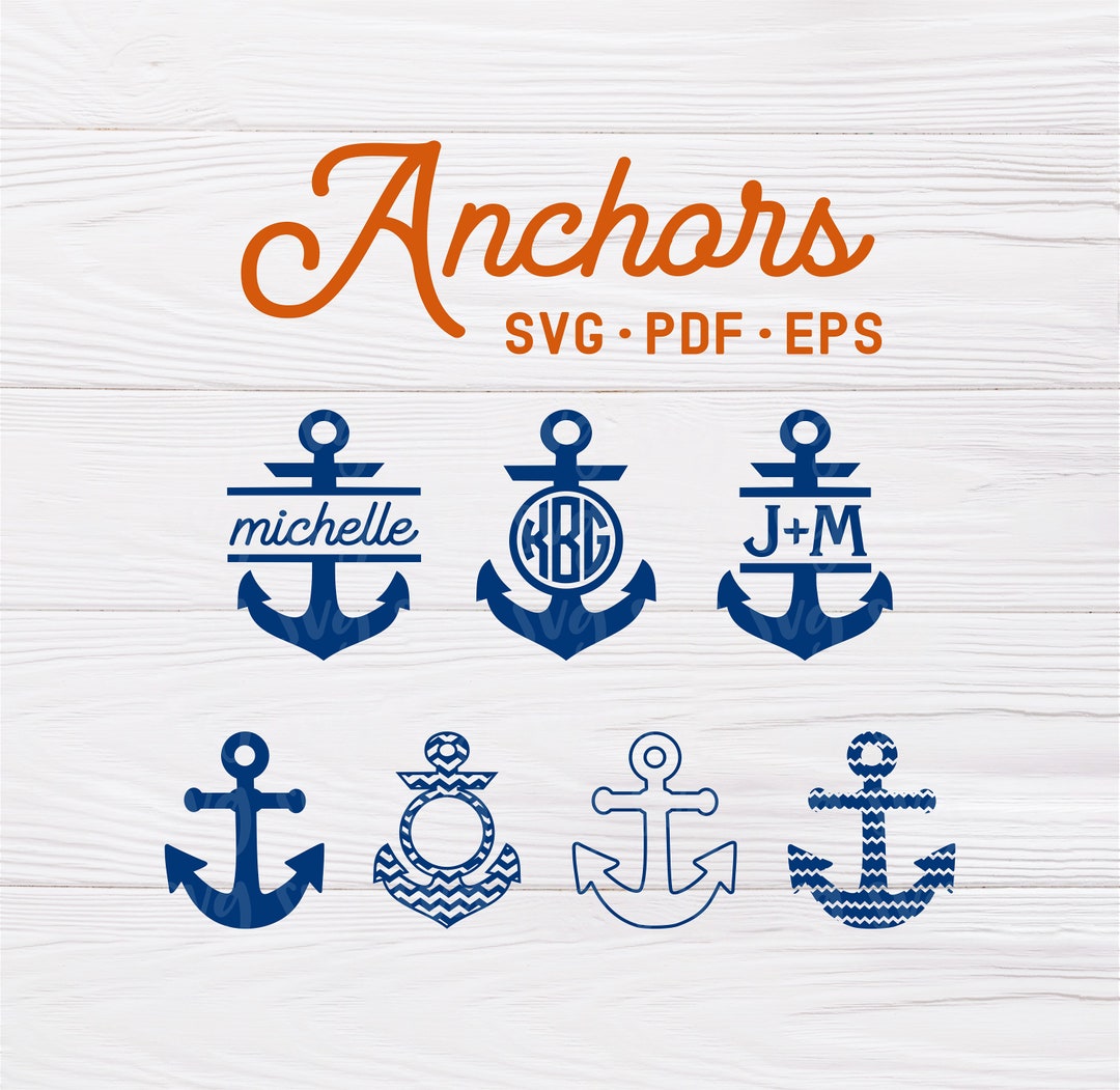 SVG, PDF, & EPS Files | Anchor Monogram Frames Svg, Svg Anchor Files ...