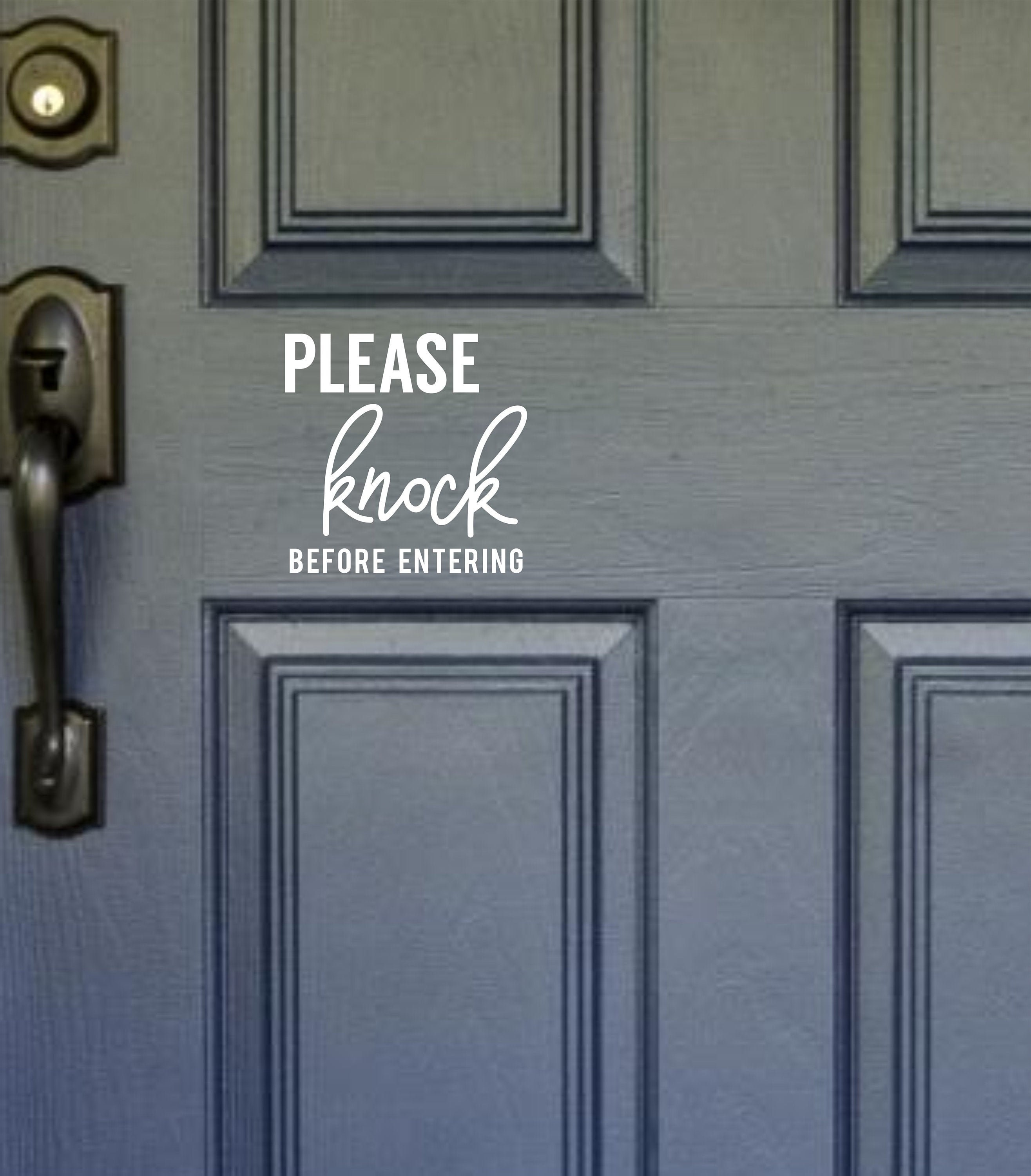 Please Knock Before Entering Door Decal, Door Sticker, Vinyl Door Decal ...