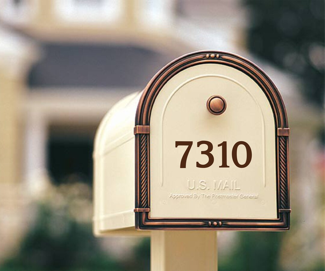 Custom Mailbox Number, Traditional Mailbox Decals, Mailbox Stickers ...