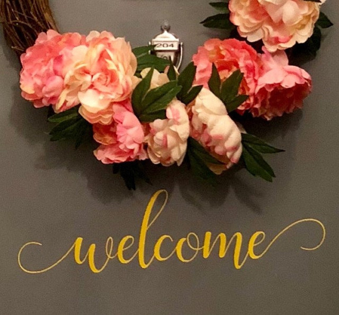 Welcome Door Decal Modern Door Decal Door Sticker Vinyl - Etsy