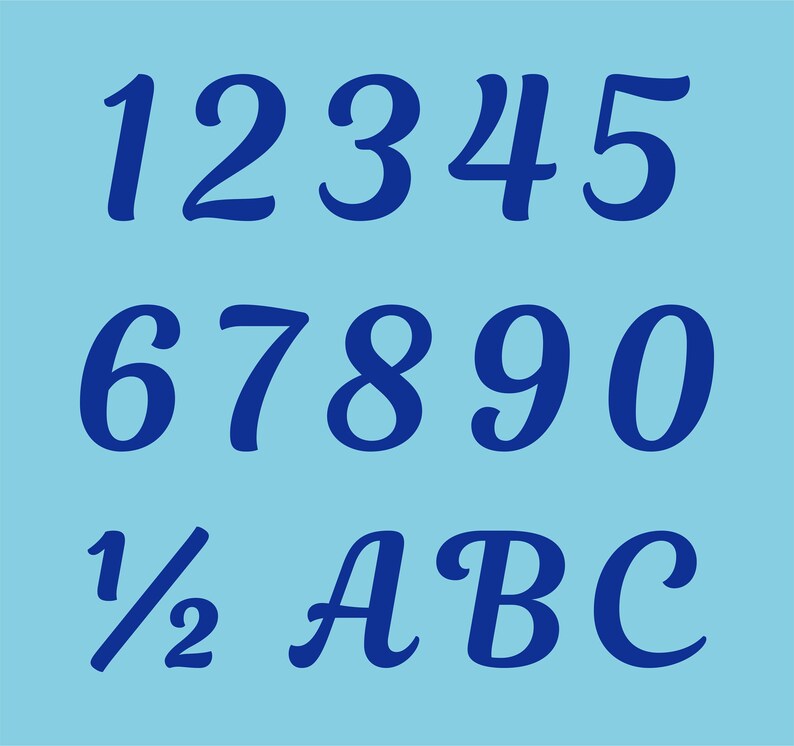 Script Mailbox Address Numbers Script Modern Mailbox Numbers - Etsy