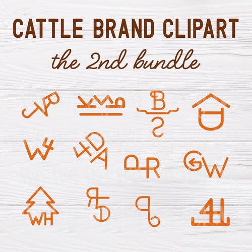 Svg Eps Png And Pdf File Cattle Brand Clipart Set The 4th Etsy India
